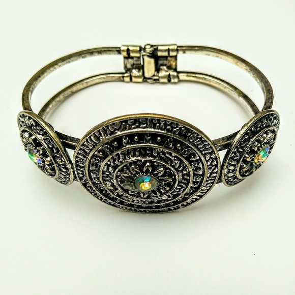 Jewelry | Vintage Silver Hinged Cuff Bracelet | Poshmark